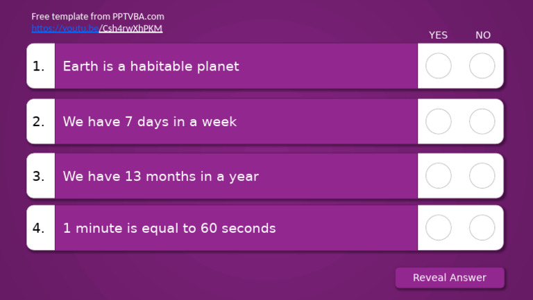 True or False Quiz Game PPTVBA | PDF