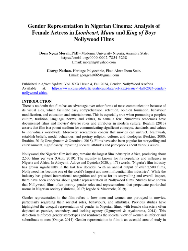 Gender Representation in Nollywood Films | PDF | Gender Role | Gender