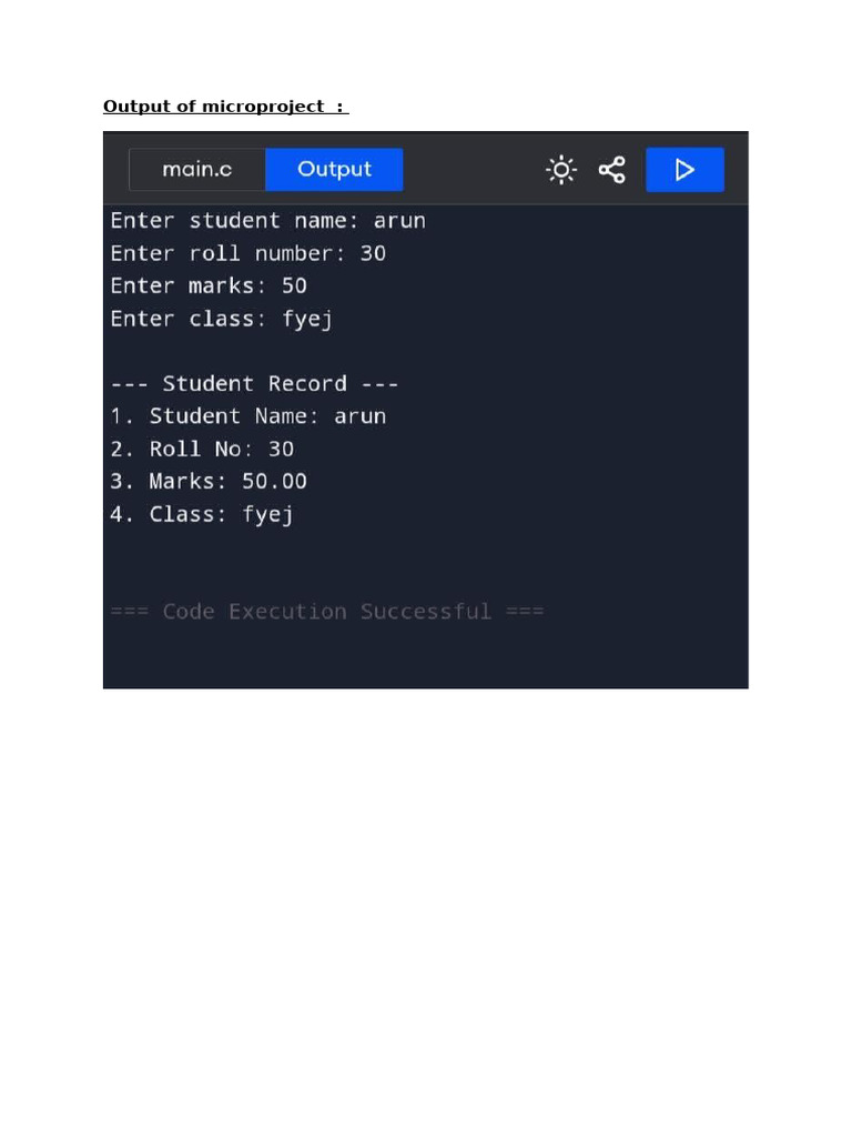 Output of Microproject | PDF