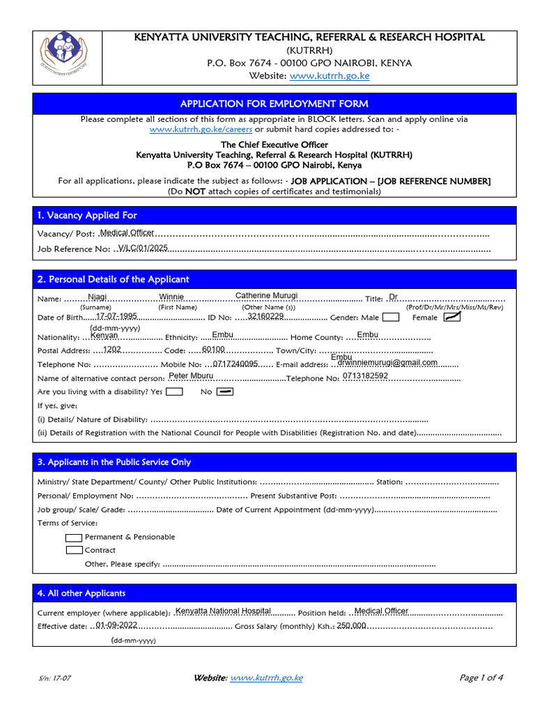 Job Application Forms Embassies Missions | PDF | Bachelor's Degree ...