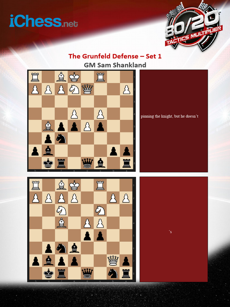 Grunfeld Defense Tactics Explained | PDF | Traditional Board Games ...