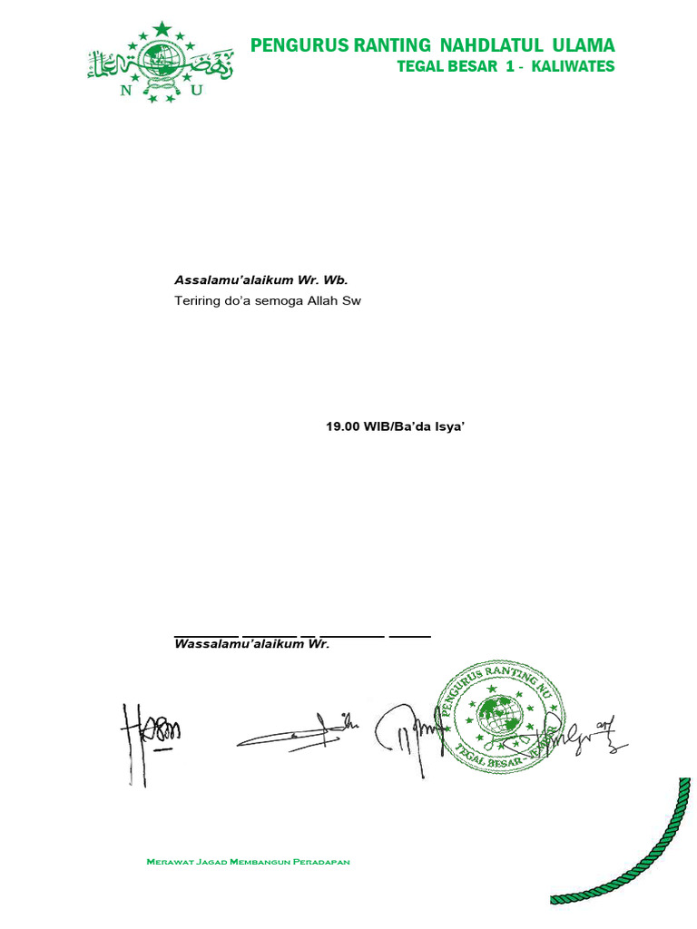 Undangan Ranting NU TB 1 11 Desember 2024 | PDF