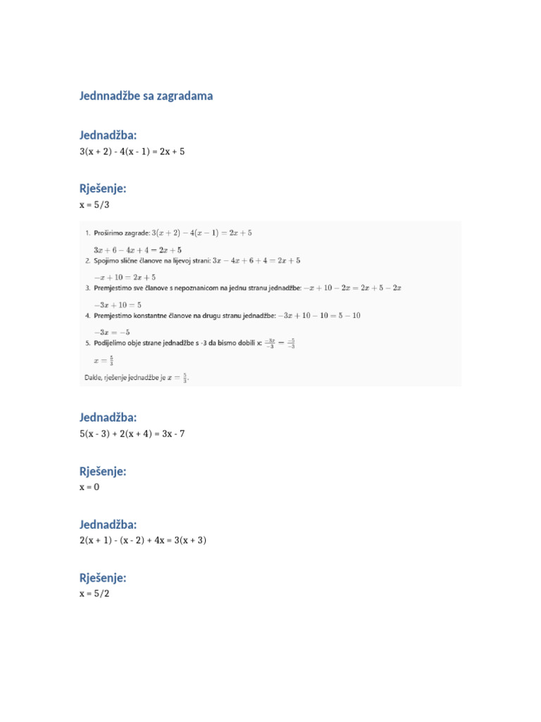 Primjeri Jednadžbi Sa Zags Rješenjima | PDF