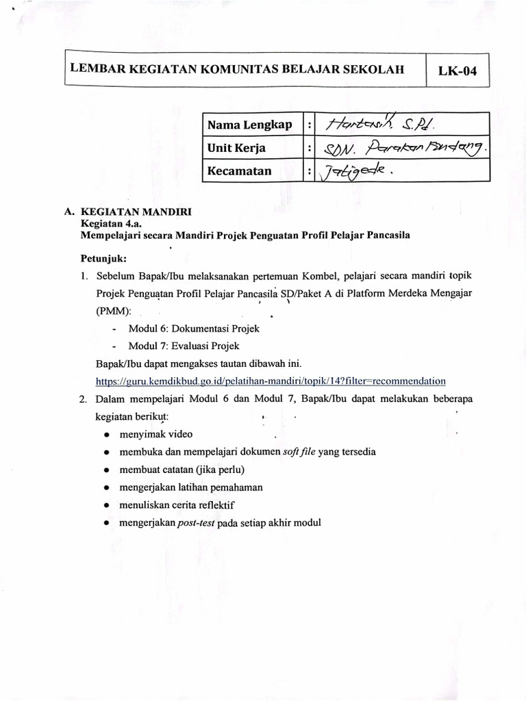 Lk04 - Hartasih - Modul 6 Dan 7 P5 | PDF