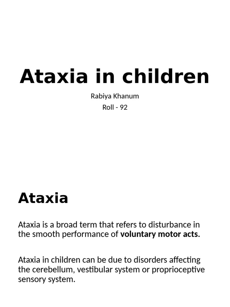 Ataxia in Children | PDF | Nervous System | Neurology