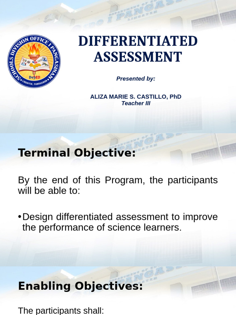 Differentiated Assessment | PDF | Educational Assessment | Learning