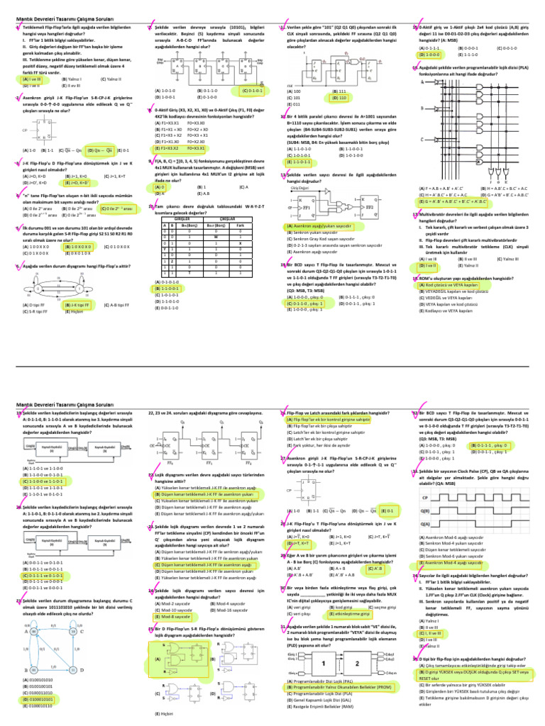 Mantik Calisma Sorulari Cevapları | PDF