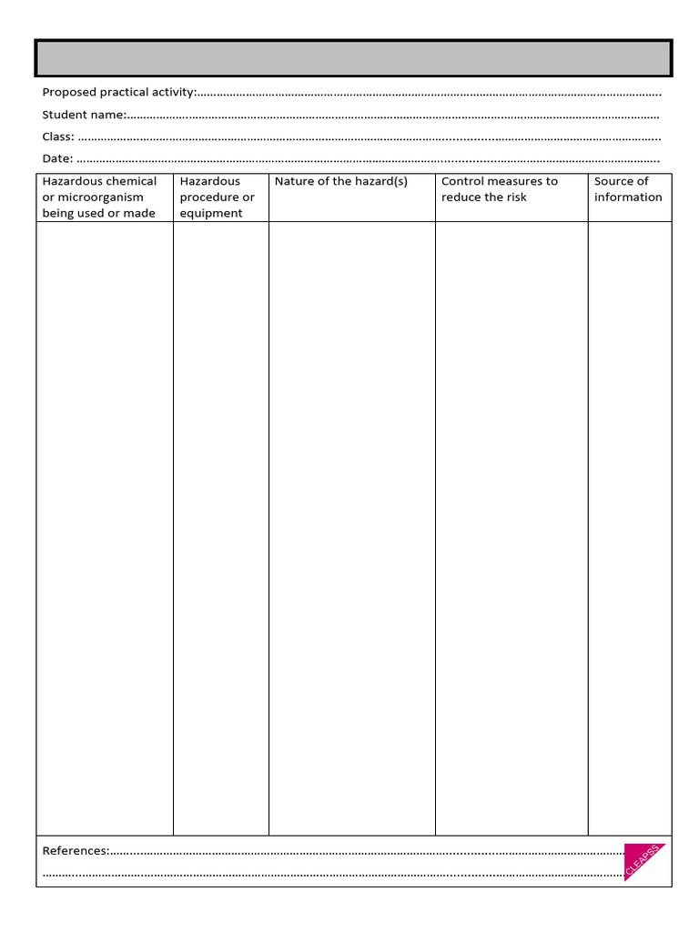Risk Assessment Form | PDF