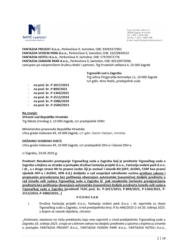 Podnesak Grupacije Fantasyland Od 23.05.2025. - Automatska Dodjela | PDF