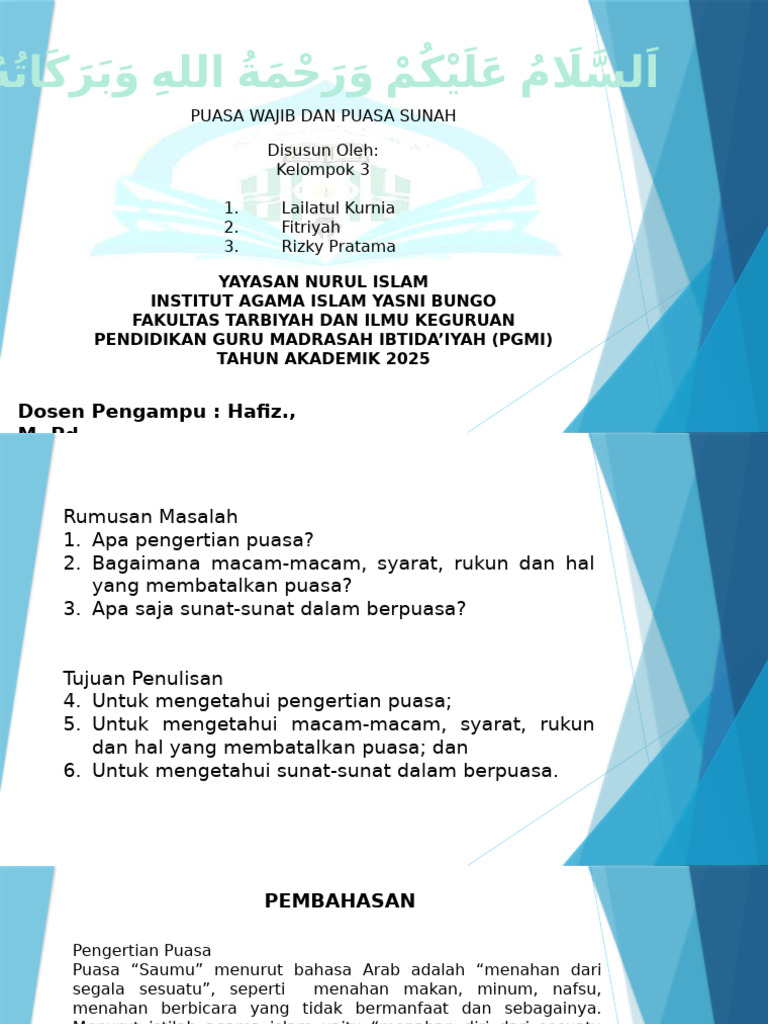 Makalah Puasa Wajib Dan Puasa Sunah Kelompok 6 | PDF