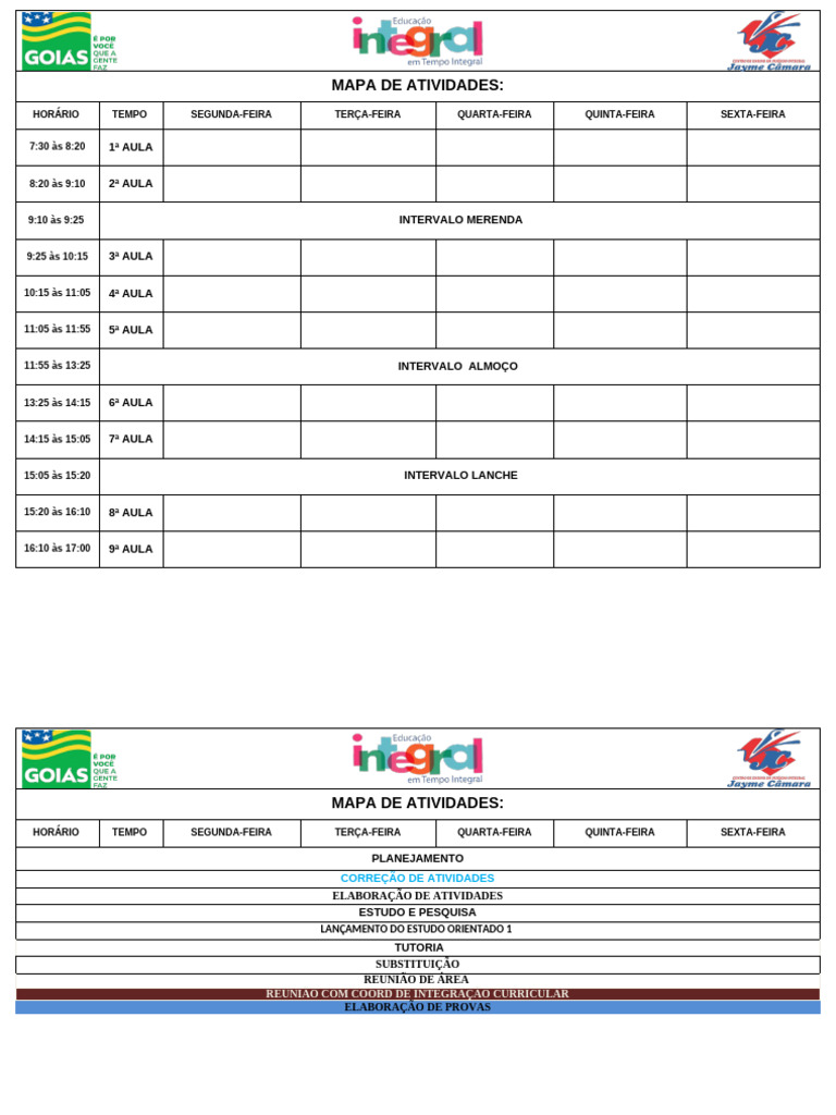 Mapa de Atividades Modelo | PDF