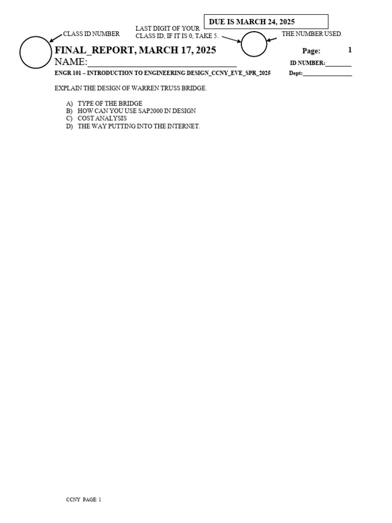 Final Report Engr 101 Design 1 Eve SPR 2025 | PDF