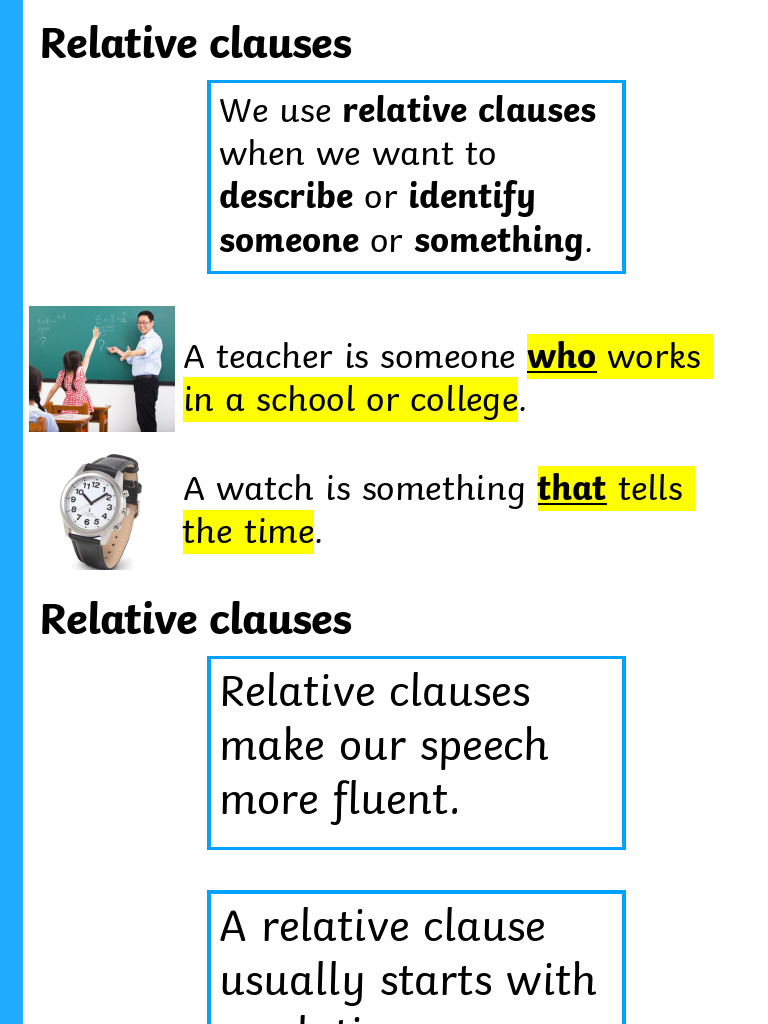 Adults Relative Clauses PDF of slides | PDF | Subject (Grammar) | Clause