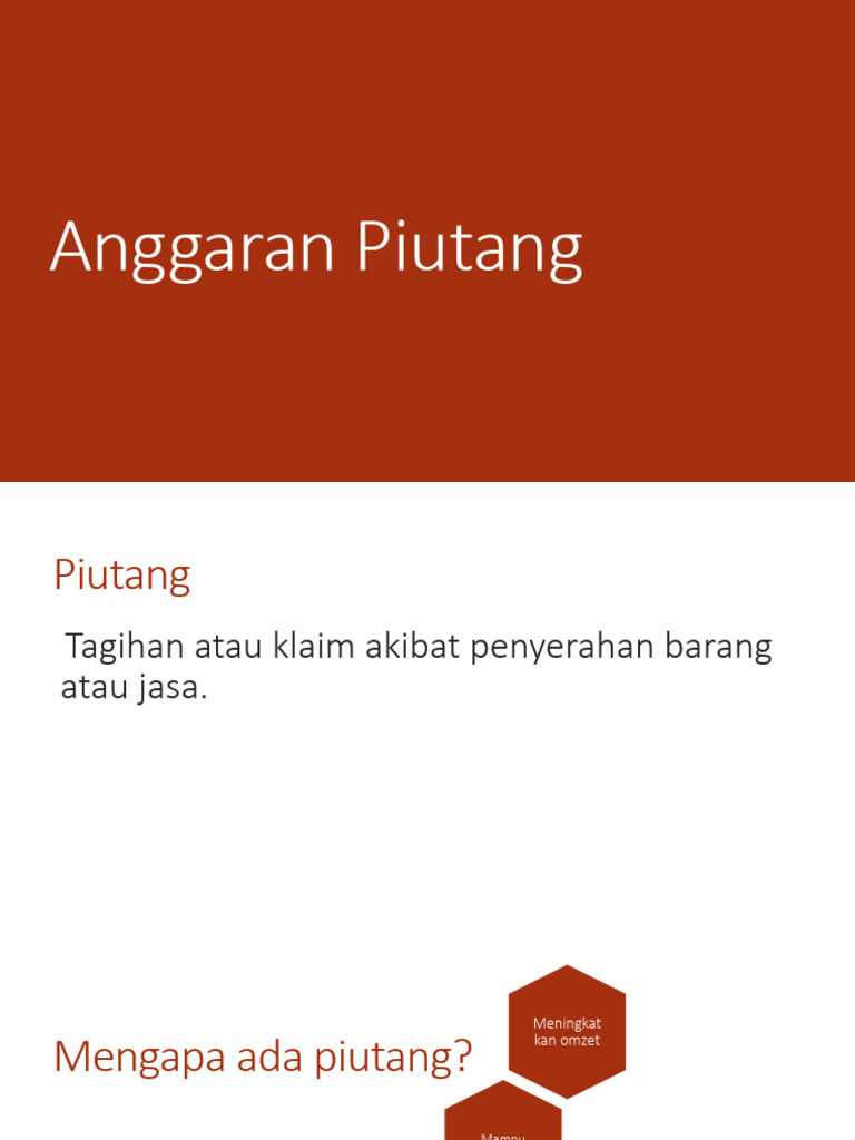 Anggaran Piutang: Faktor dan Langkah Penyusunan | PDF