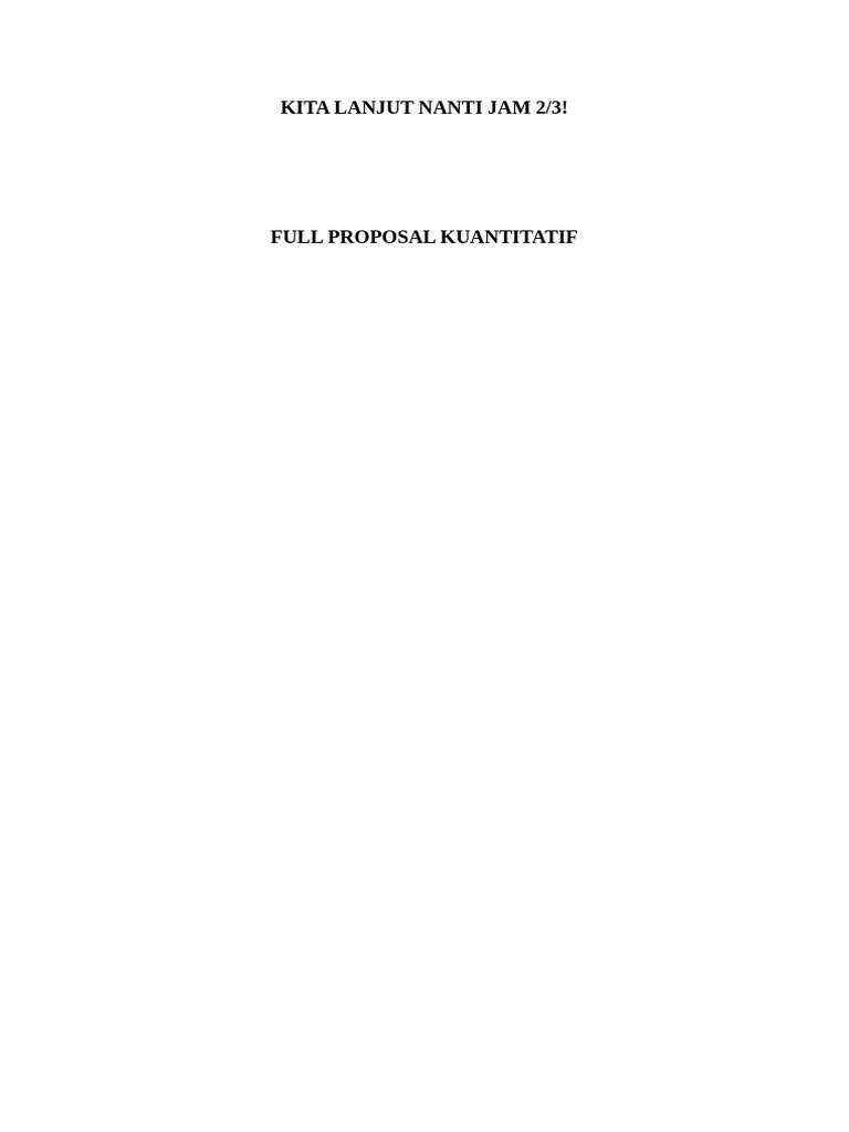 Full Proposal Kuantitatif-27 Mei 2025 | PDF