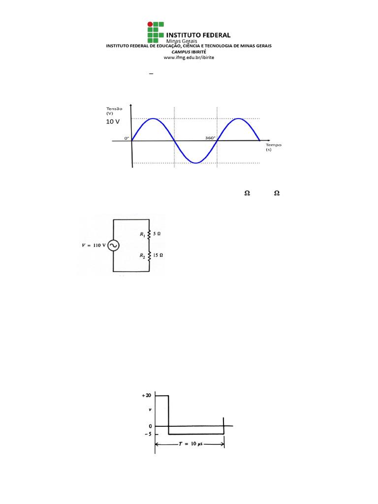 1 - Lista de Exercícios - Circuitos II | PDF | Corrente alternada | Rede elétrica