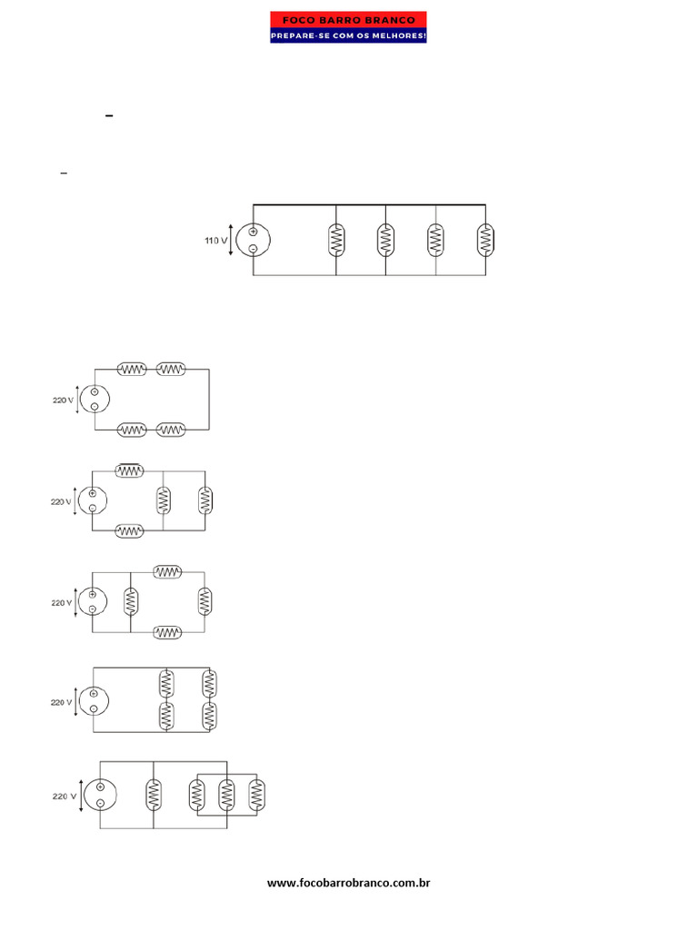 10.+Lista+de+Exercícios Circuitos+Elétricos | PDF | Resistor | Resistência elétrica e condutividade
