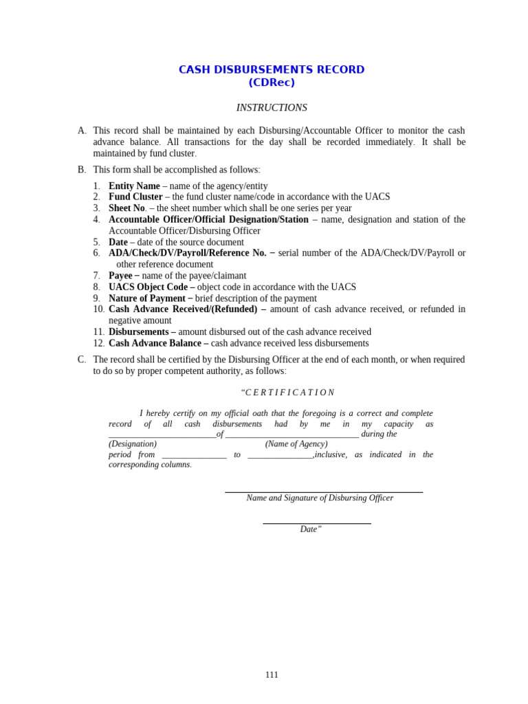 Appendix 40 - Instructions - CDRec | PDF