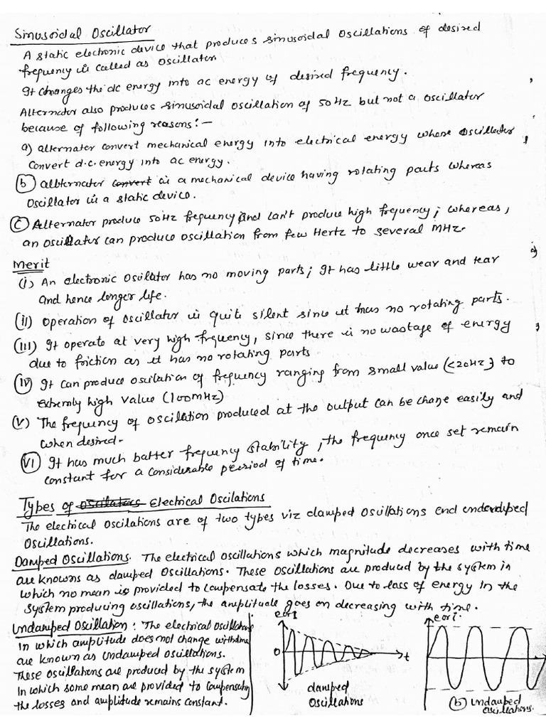 Sinusoidal Oscillator | PDF