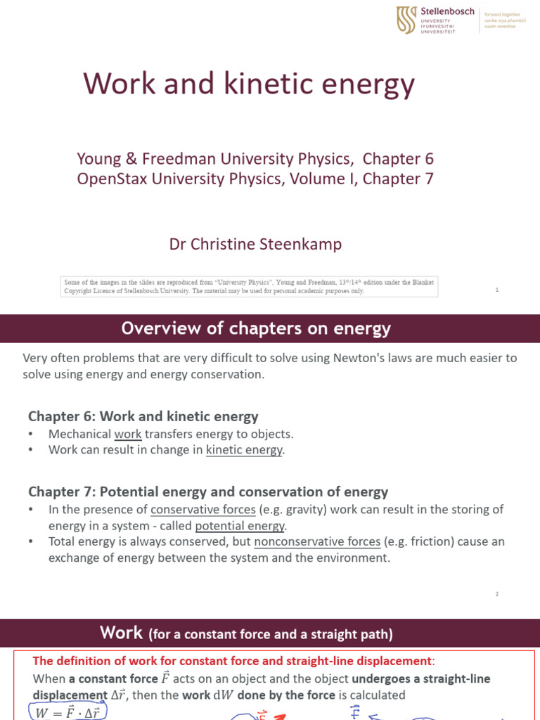 Ph114 2024 Chapter 6 Work and Kinetic Energy NOTES With Solutions and ...
