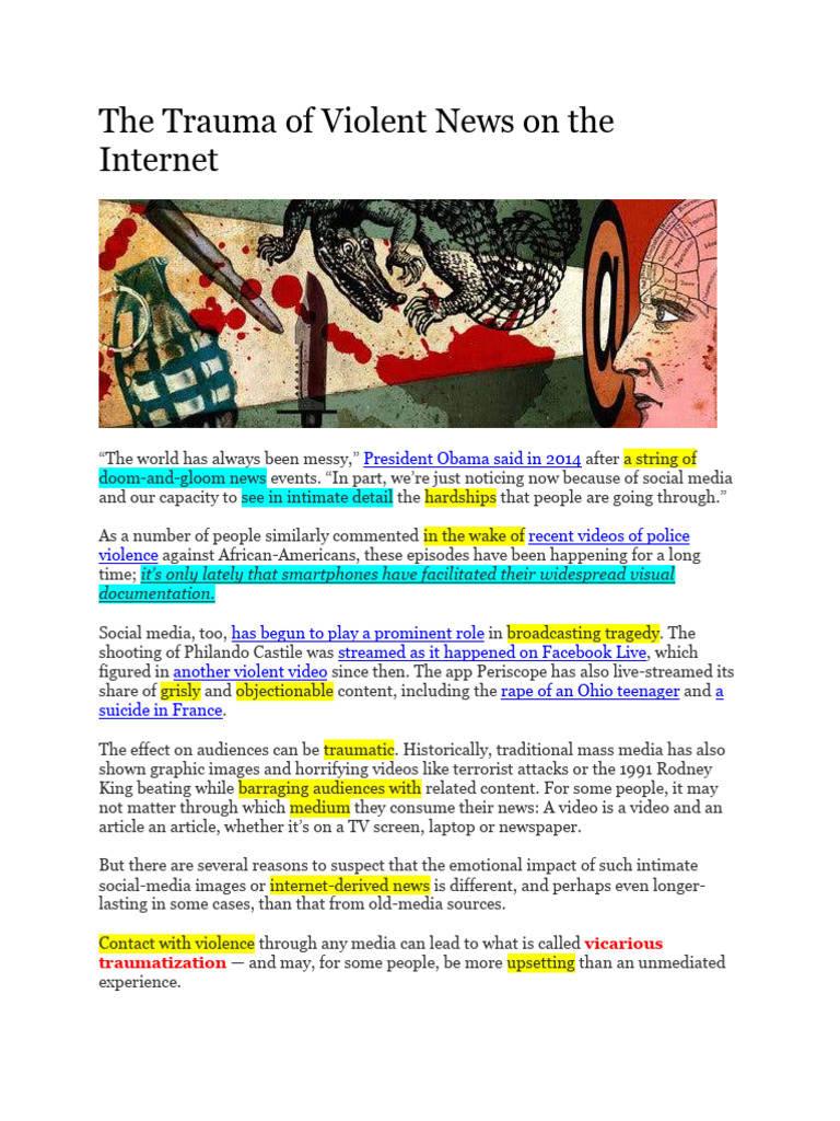 Trauma of Violent News On The Internet | PDF | Psychological Trauma | News