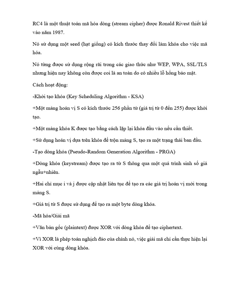 Tìm hiểu RC4 | PDF
