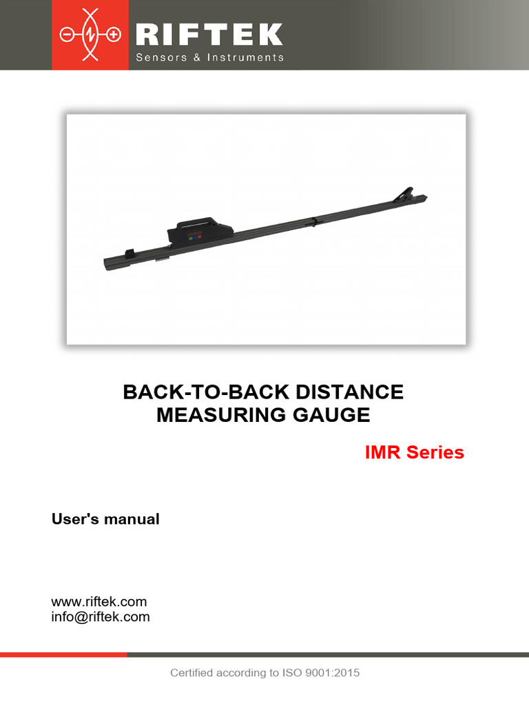 Back-to-Back Distance Gauge Manual | PDF | Calibration | Track Gauge