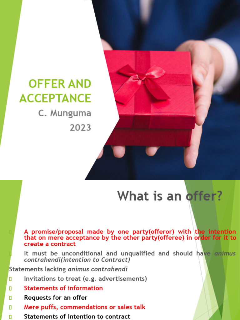 Offer and Acceptance in Contract Law | PDF | Offer And Acceptance | Consent