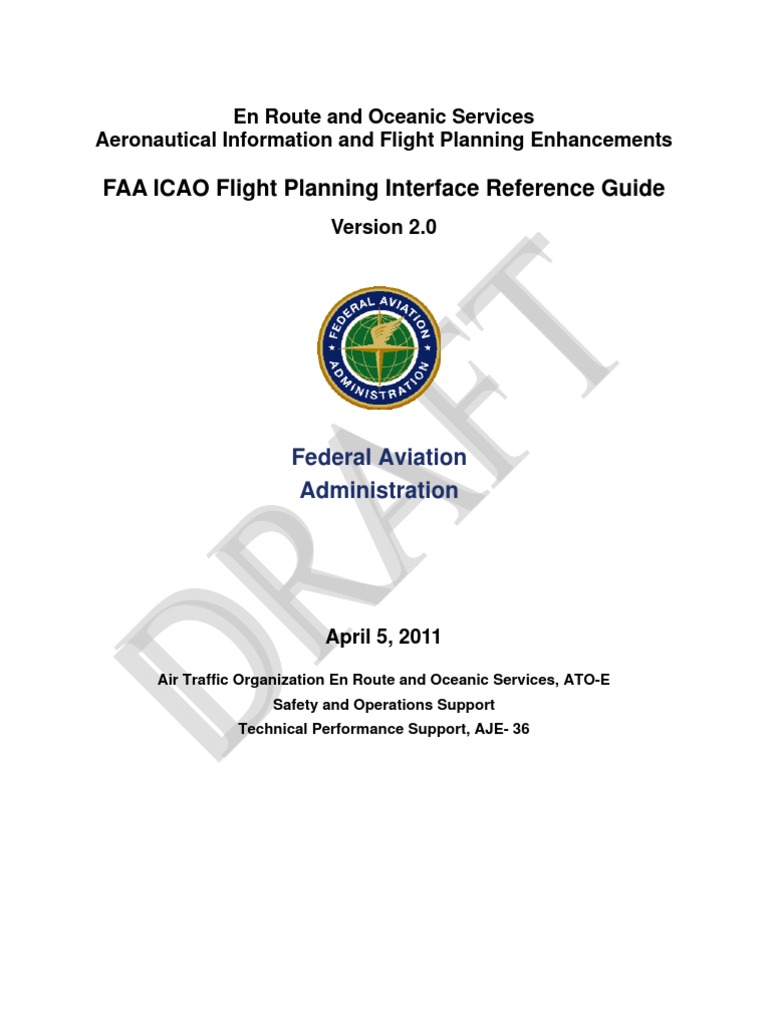 FAA ICAO Flight Planning Interface Reference Guide | PDF | Air Traffic ...