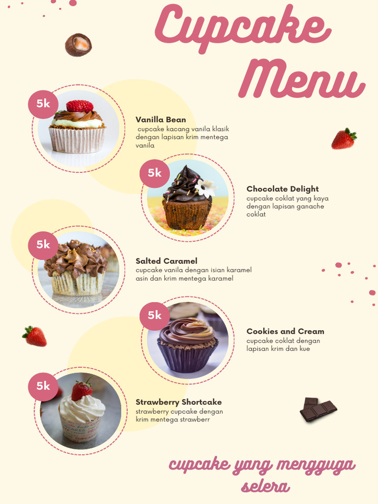 Cream and Pink Cupcake Poster A4 Menu - 20250428 - 102110 - 0000 | PDF