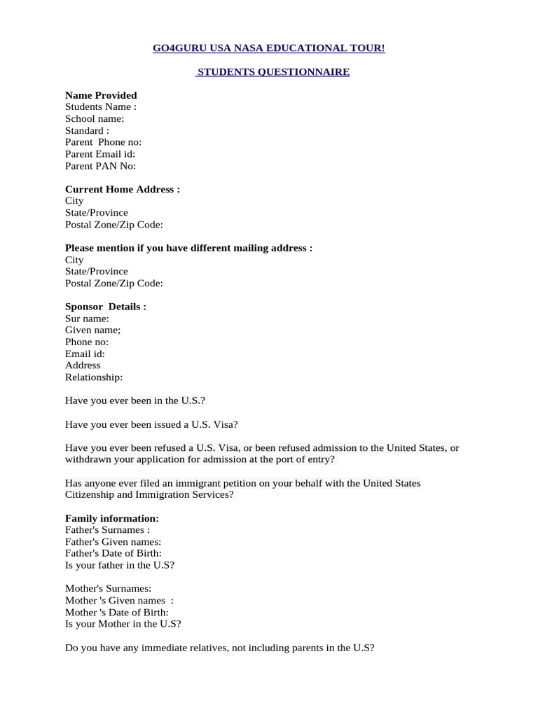 Students Questionnaire - 2023 | PDF