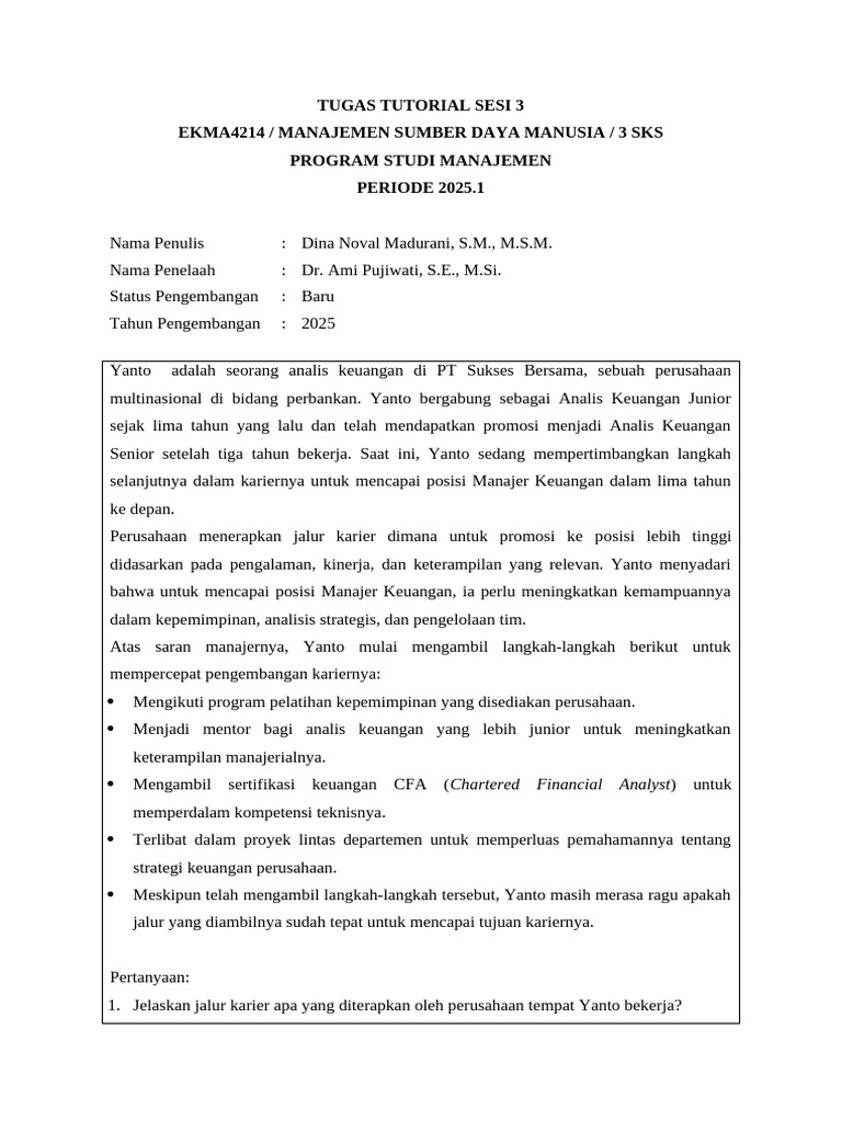 Tugas 3 Manajemen Sumber Daya Manusia, Rio Adhe Tama PDF | PDF