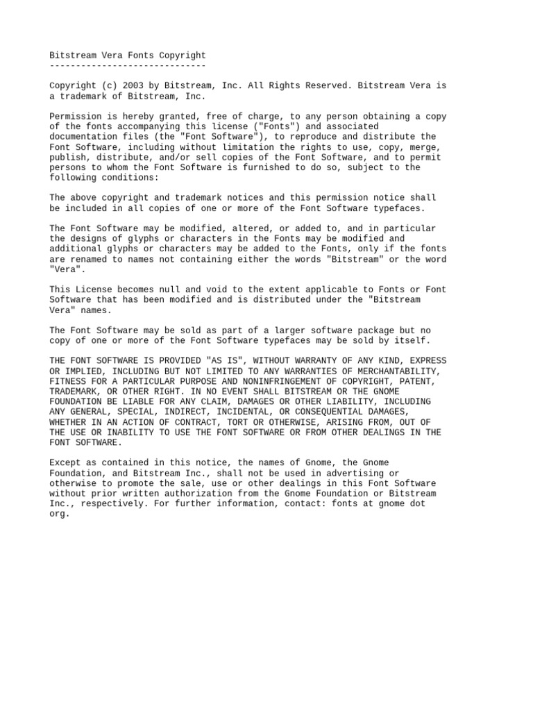 Bitstream Vera | PDF