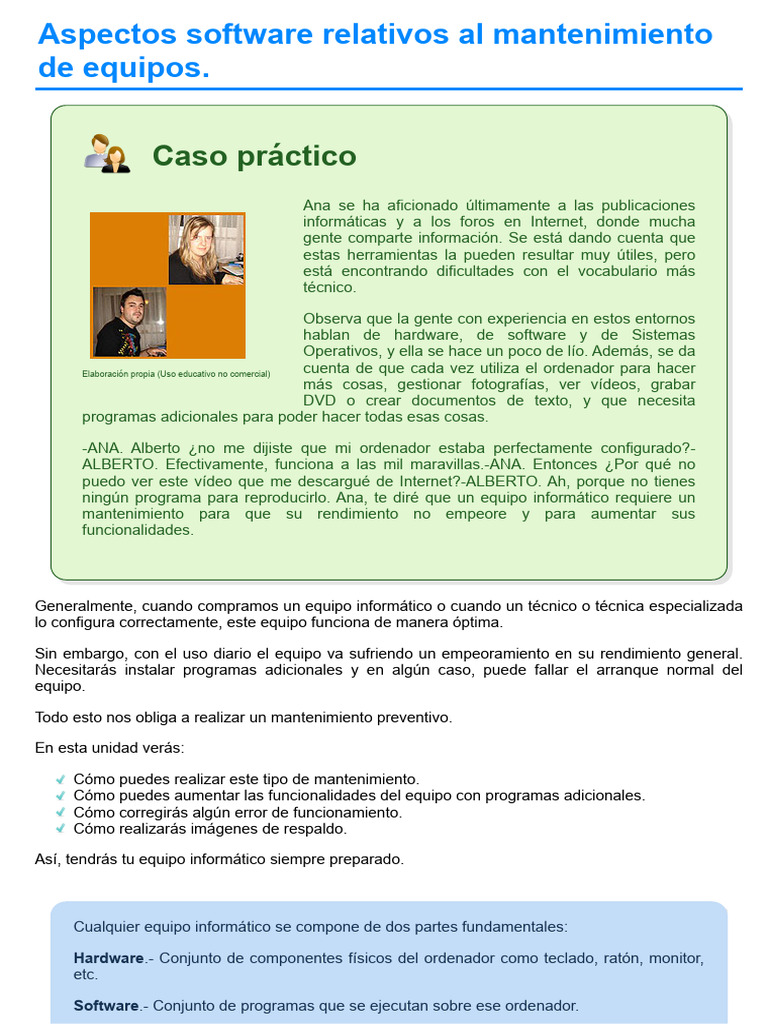 SMR MME07 Aspectos Software Relativos Al Mantenimiento de Equipos | PDF ...