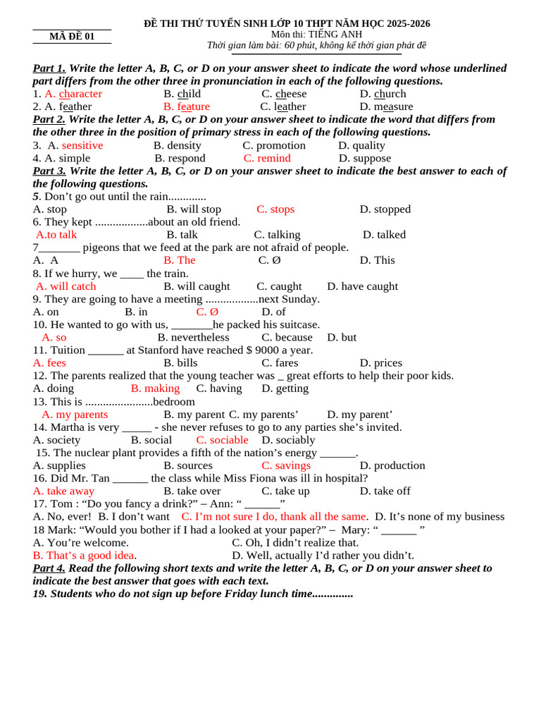 14.Đề Vào Thpt Tham Khảo1 LVT | PDF