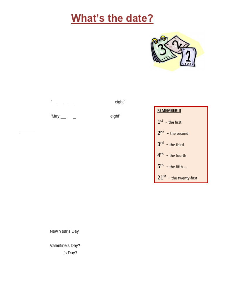 Dates, Time and Daily Routine | PDF