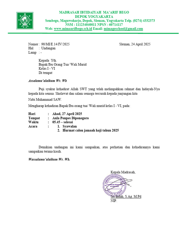 Undangan Syawalan Tahun 2025 | PDF