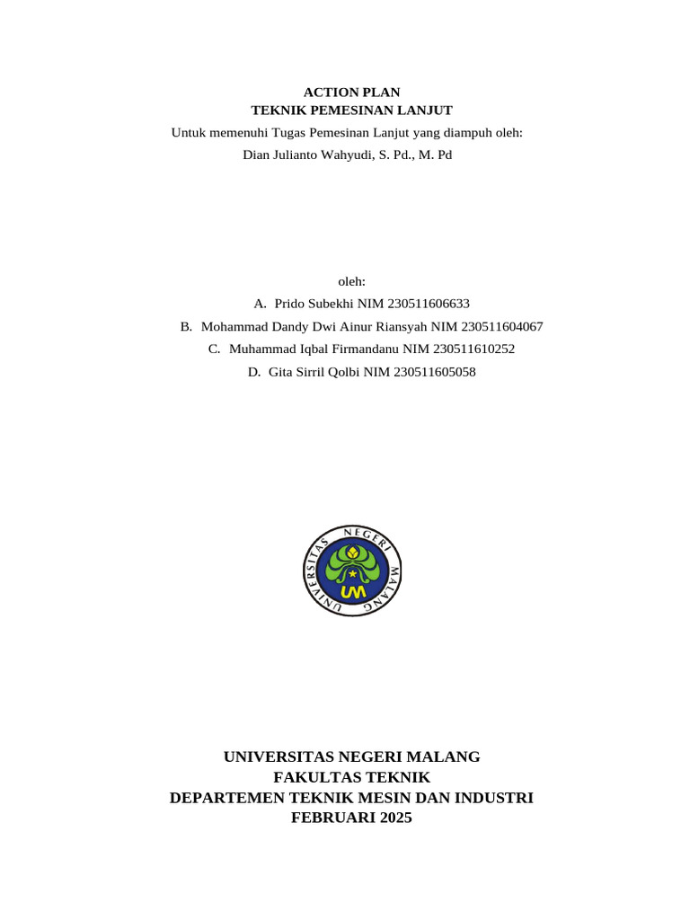 Action Plan Roda Gigi Lurus (1) | PDF