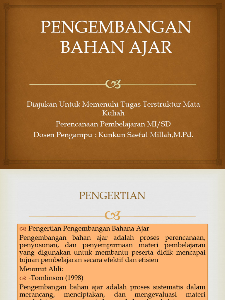 Ppt Pengembangan Bahan Ajar (Ema Sukmawati 20234040 Pgmi). | PDF