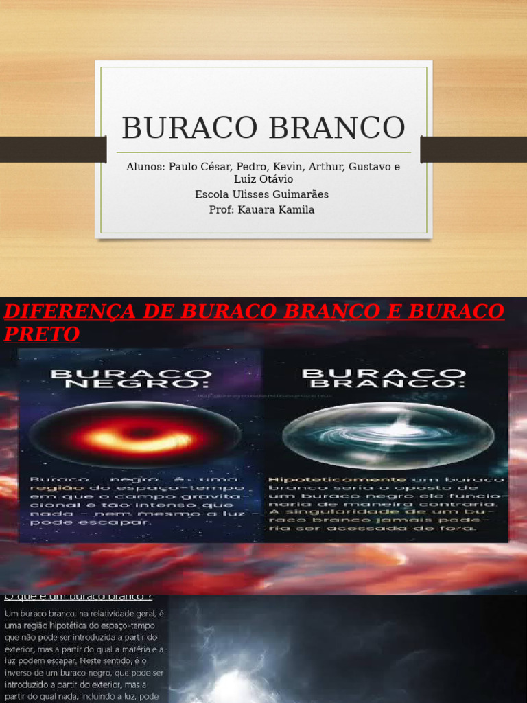 Buraco Branco - 1º D Física | PDF