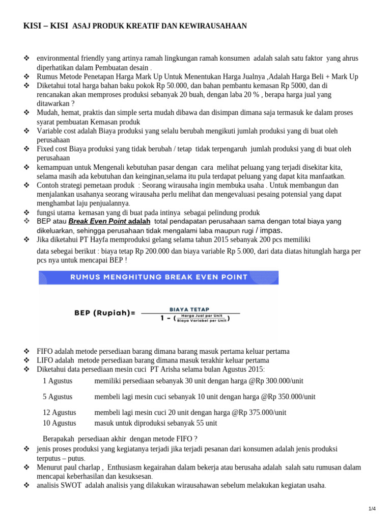 Kisi Kisi Soal Ujian Sekolahasaj PKK 2025 | PDF