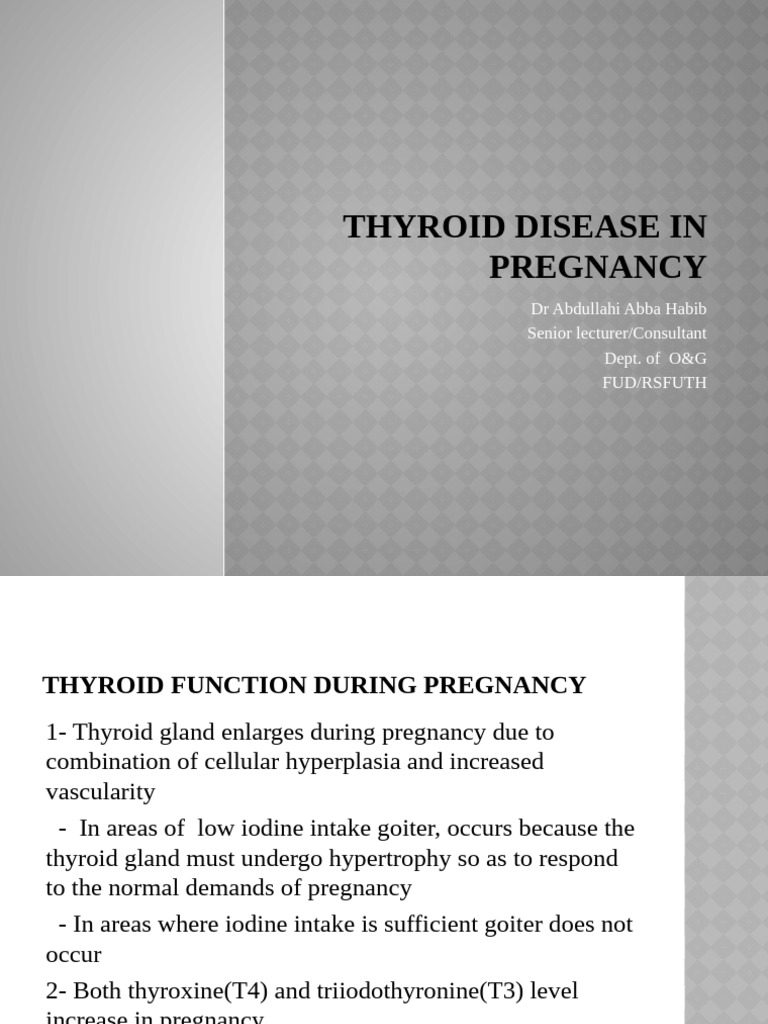 Med-Stud Thyroid Disease in Pregnancy | PDF | Hypothyroidism | Thyroid