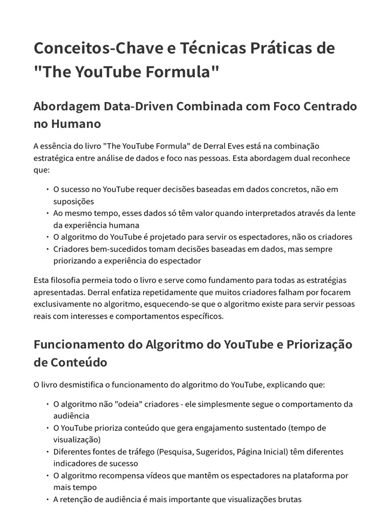 Conceitos-Chave e Técnicas Práticas de - The YouTube Formula | PDF ...