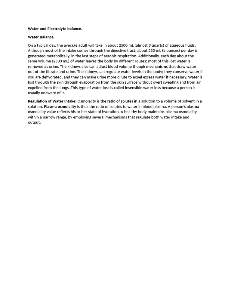 The Urinary System and Homeostasis - Renal Physiology | PDF | Kidney ...