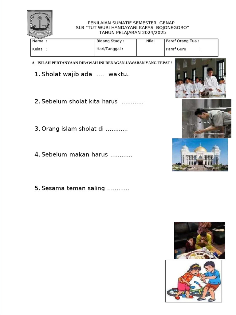 PDF Soal Agama Islam SLB | PDF