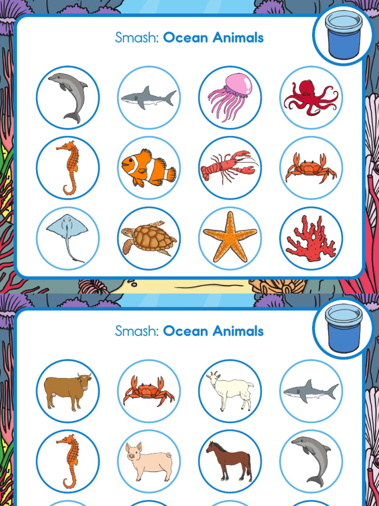 Color Ocean Animals Smash Mats | PDF