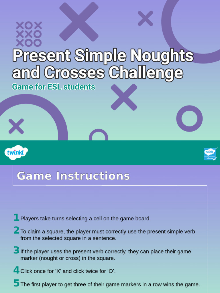 T 1698040485 Esl Present Simple Verbs Noughts and Crosses Adults A1 A2 ...