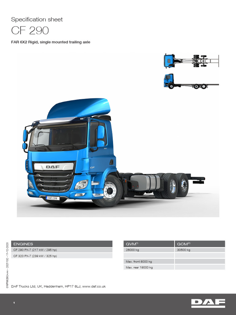 CF 290 FAS 6X2 Rigid Single Mounted Trailing Axle | PDF | Truck | Axle