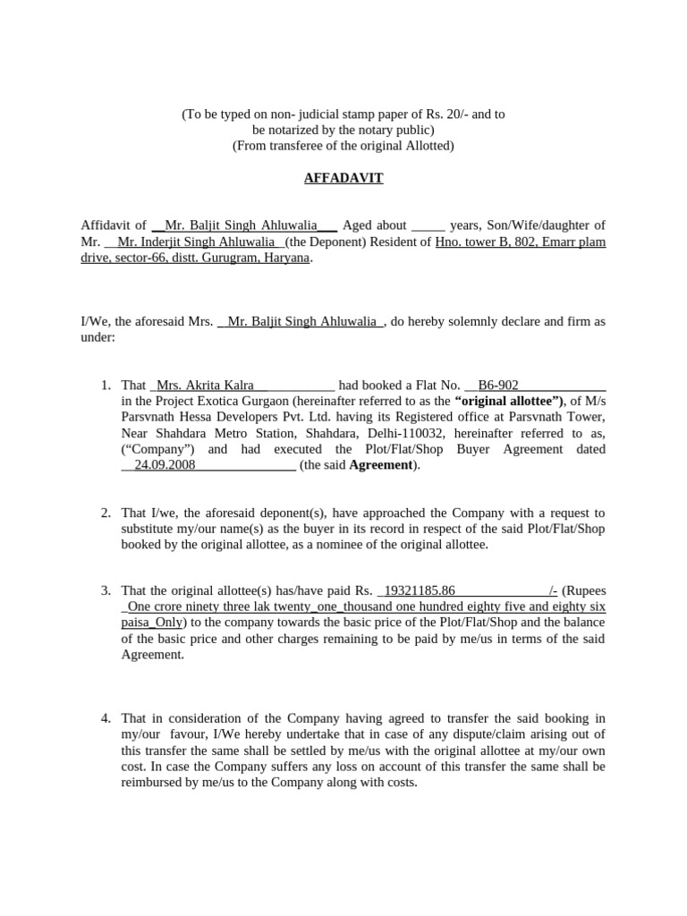 Affidavit Buyer-Hessa | PDF | Affidavit | Justice