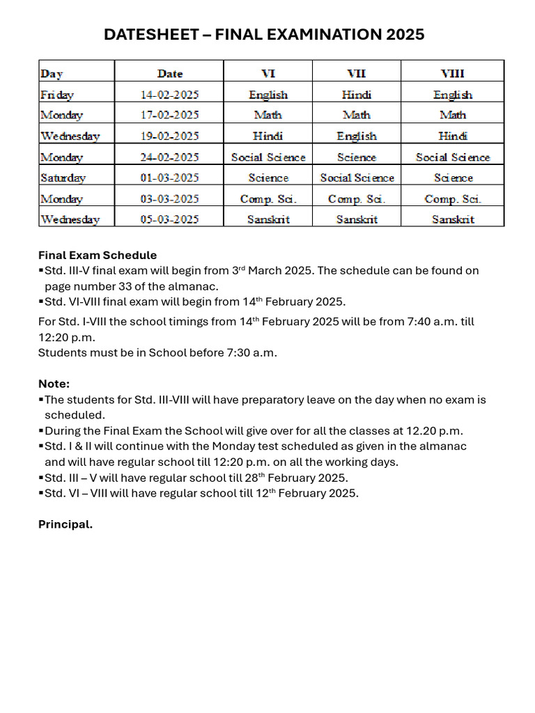 Final Exam Circular | PDF